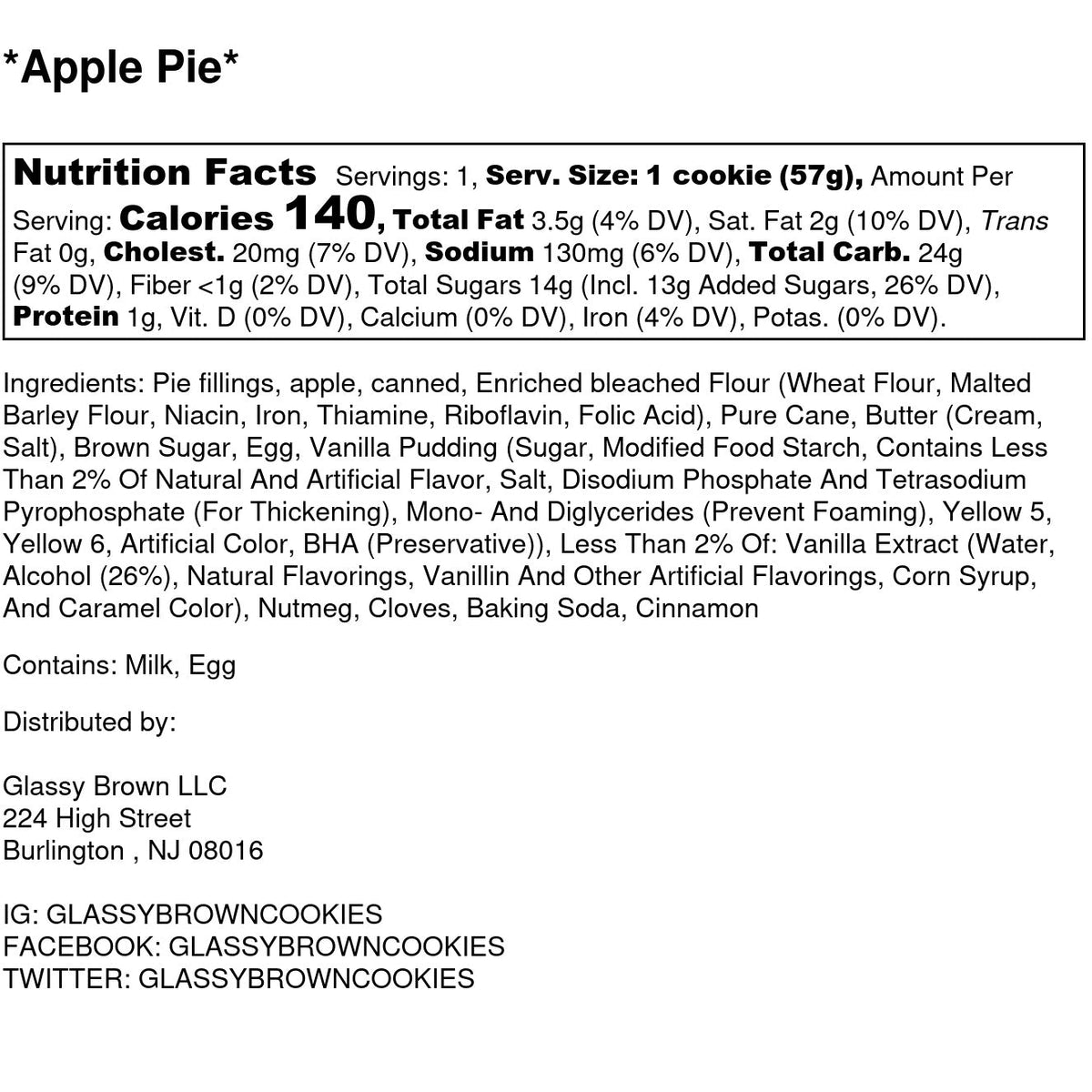 2 Dozen Apple Pie Cookies – Glassy Brown Cookies