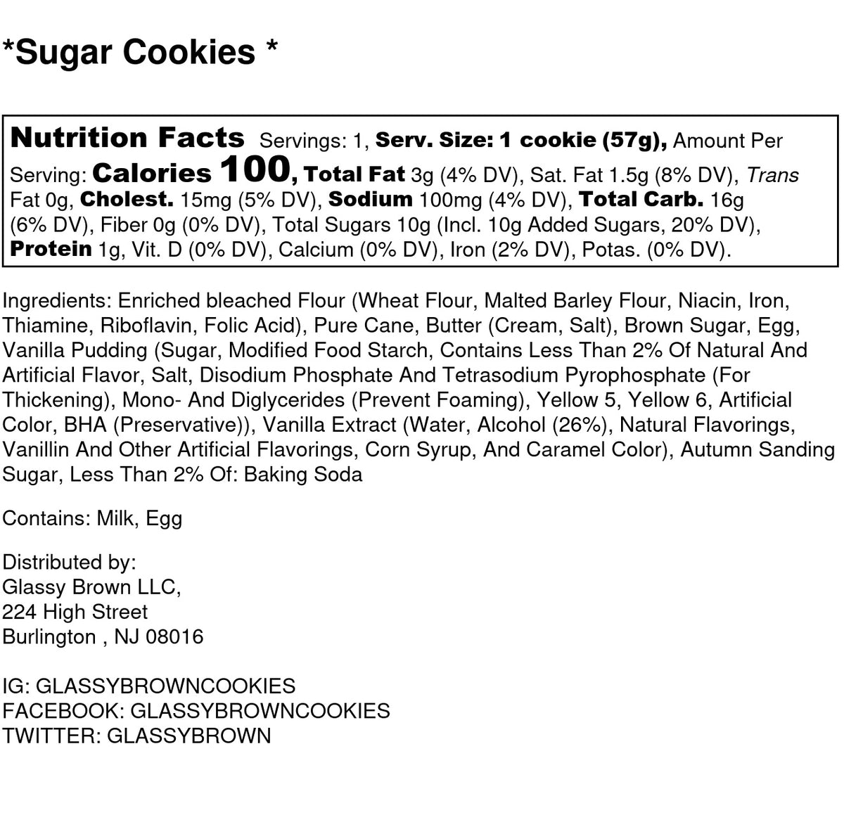 Sugar Cookie – Glassy Brown Cookies